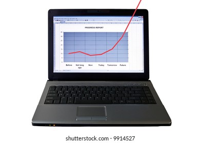 Laptop Business Finance Graph Chart 3d 스톡 일러스트 1241425978 | Shutterstock