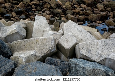 Large Angular Concrete Block Shapes On Stock Photo 1211257750 ...
