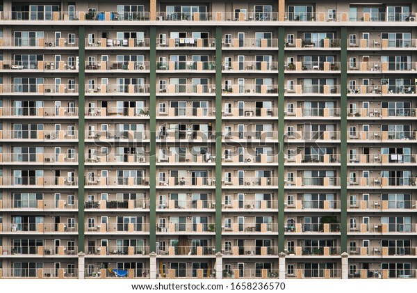 Large Apartment Complex Front Facing View Stock Photo 1658236570 ...