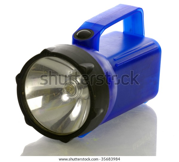 Large Blue Flashlight Reflection On White Stock Photo 35683984 ...