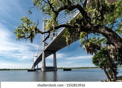 Large Cable Stayed Bridge Above Oak Stock Photo 1552813916 | Shutterstock