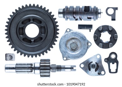 Large Collection Metal Engine Components Isolated Stock Photo ...