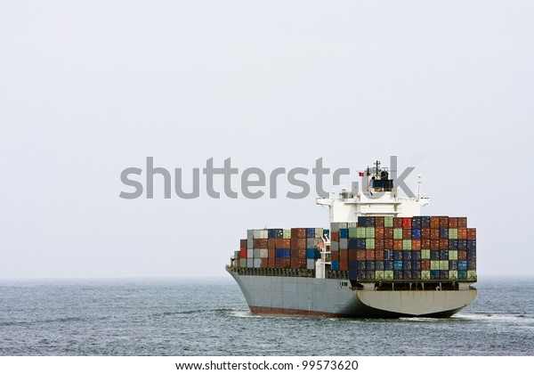 Large Container Cargo Ship Heading Out Stock Photo (Edit Now) 99573620