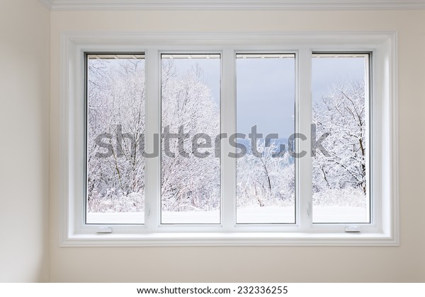 Large Four Pane Window Looking On Stock Photo 232336255 | Shutterstock