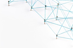 Map connected by pushpins featuring africa, business, and city, a ...