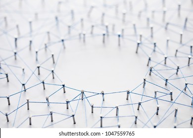 Large Grid Pins Connected String Communication Stock Photo 1047559765 ...