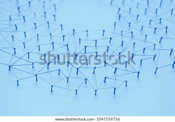 Large Grid Pins Connected String Communication Stock Photo 1047559756 ...