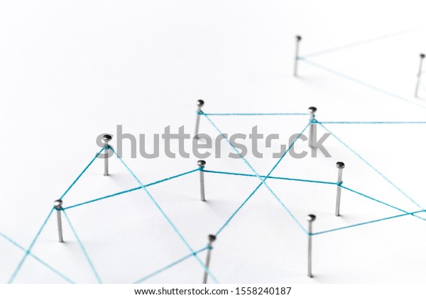 Large Grid Pins Connected String Communication Stock Photo 1558240187 ...