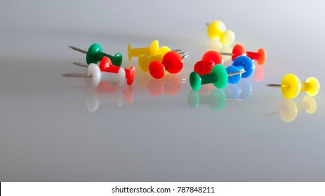 Large Group Thumbtacks On White Background Stock Photo 787847149 ...