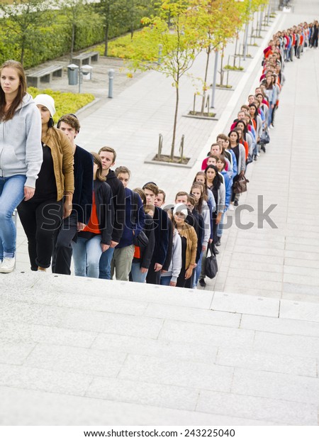 Large Group People Waiting Line Stock Photo (Edit Now) 243225040 Large Group People Waiting Line Stock Photo (Edit Now) 243225040