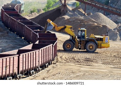 Large Heavy Frontend Loader Loading Sand Stock Photo (Edit Now) 1486009721