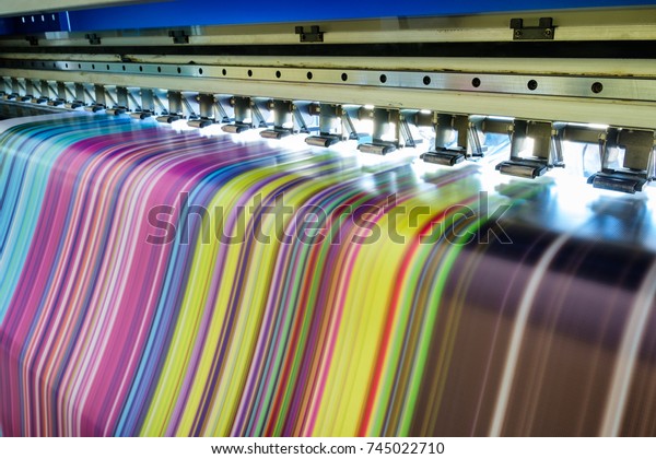 Large Inkjet Printer Working Multicolor Cmyk Stock Photo 745022710 ...
