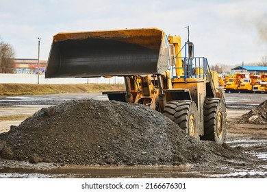 Large Loader Working On Construction Site Stock Photo 2166676301 ...