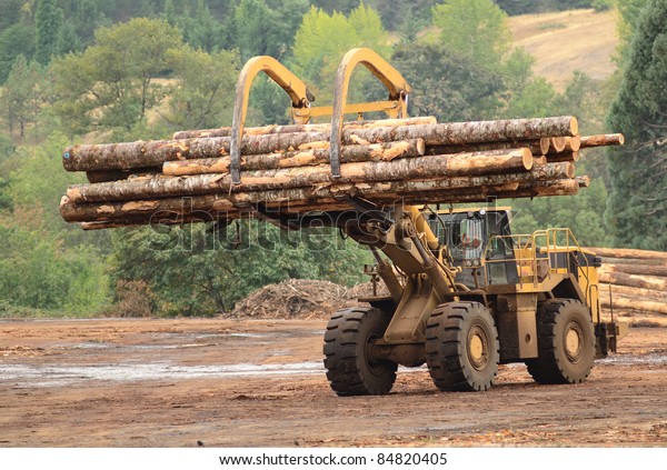 Large Log Loader Operations Log Yard Stock Photo (Edit Now) 84820405