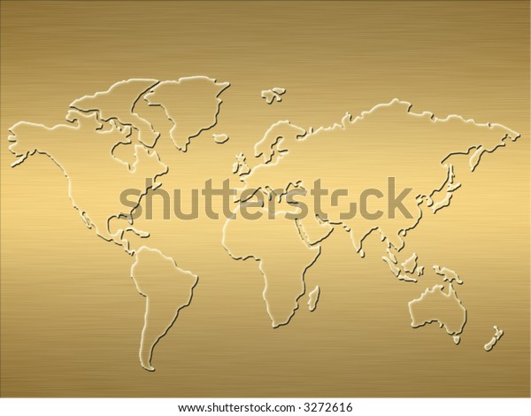 Large Map World Embossed Into Finely Stock Photo 3272616 | Shutterstock