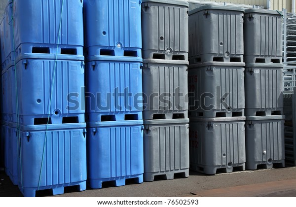 Large Plastic Totes Stock Photo (Edit Now) 76502593