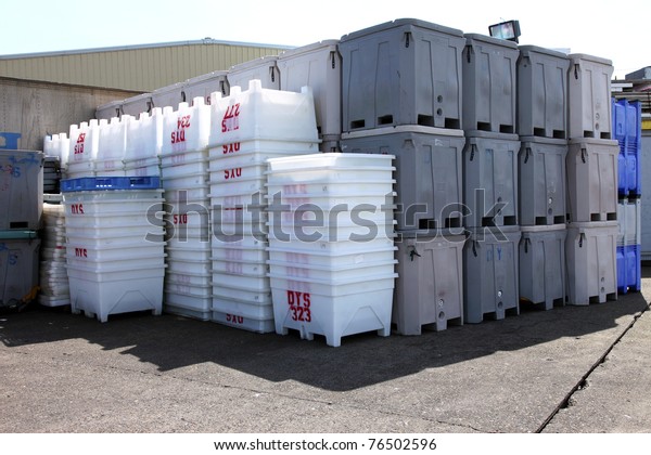 Large Plastic Totes Stock Photo (Edit Now) 76502596