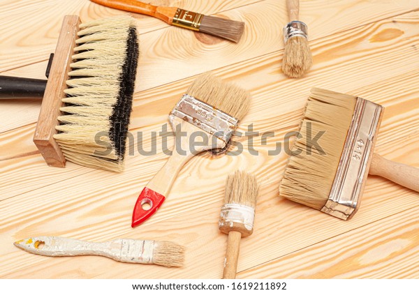 Large Set Different Construction Brushes Stock Stock Photo 1619211892 ...