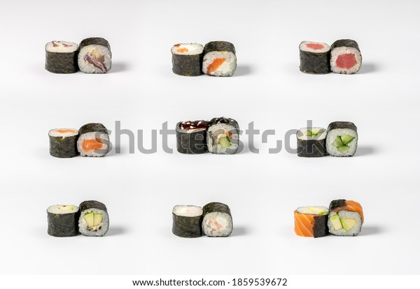 Large Set Different Types Maki Sushi Stock Photo 1859539672 | Shutterstock