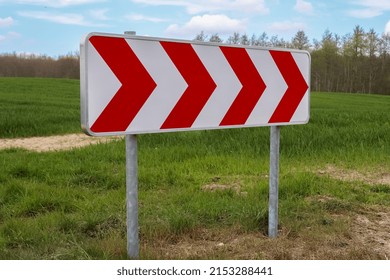 Large Warning Sign Very Sharp Bend Stock Photo 2153288441 | Shutterstock