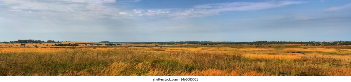 Largeformat Summer Panorama Endless Fields Sunscorched Stock Photo ...