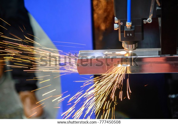 Laser Cutting Machine Cutting Stainless Square Stock Photo 777450508 ...