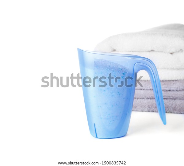 Laundry Detergent Plastic Measuring Cup Towels Stock Photo 1500835742 ...