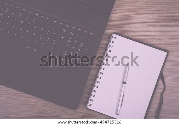 Lay Flat Image Open Notebook Laptop Stock Photo 494715316 | Shutterstock