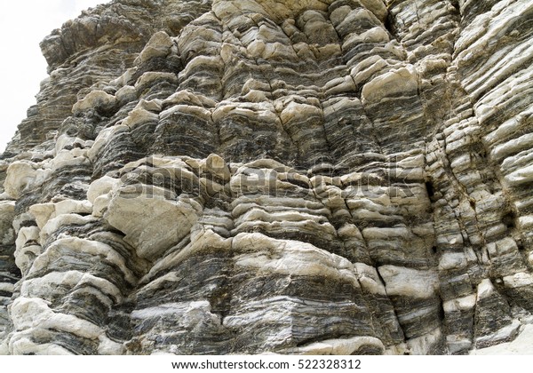 Layered Rock Formation Folds On Mediterranean Stock Photo (Edit Now ... Layered Rock Formation Folds On Mediterranean Stock Photo (Edit Now ...