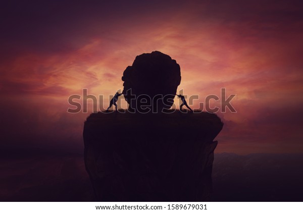 Leadership Rivalry Between Two Businessmen Pushing Stock Photo (Edit ... Leadership Rivalry Between Two Businessmen Pushing Stock Photo (Edit ...