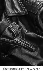 Leather Jacket Close Stock Photo (Edit Now) 751971787