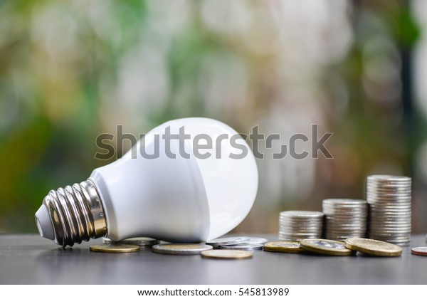 Led Bulb Coin Stack Saving Concept Stock Photo (Edit Now) 545813989