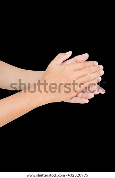 Left Right Hands Man Clapping Encouragement Stock Photo 432320995 ...