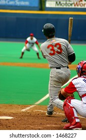 Lefthanded Batter Swinging Stock Photo 1468227 | Shutterstock