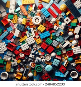 Pile Lego Pieces AI-generated image 2474897215 | Shutterstock