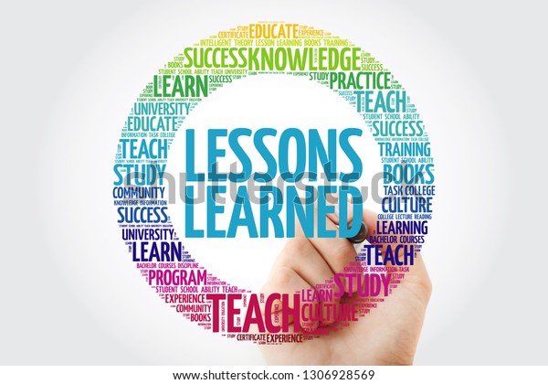 Lessons Learned Word Cloud Marker Education Stock Photo 1306928569 ...