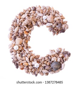 Letter C Made Tiny Seashells Isolated Stock Photo 1387278485 | Shutterstock