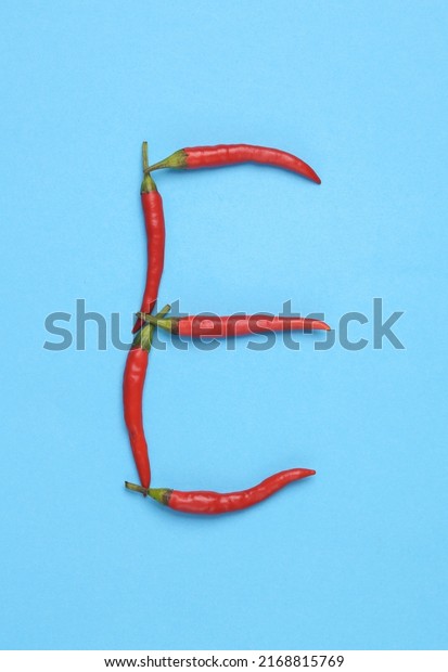 Letter E Made Red Chilli Peppers Stock Photo 2168815769 | Shutterstock