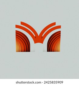Letter M Consisting Two Vertical Columns AI-generated image 2425834873 ...