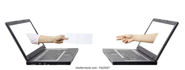 Letter Sent Computer Computer Technology Linking Stock Photo 9163567 ...