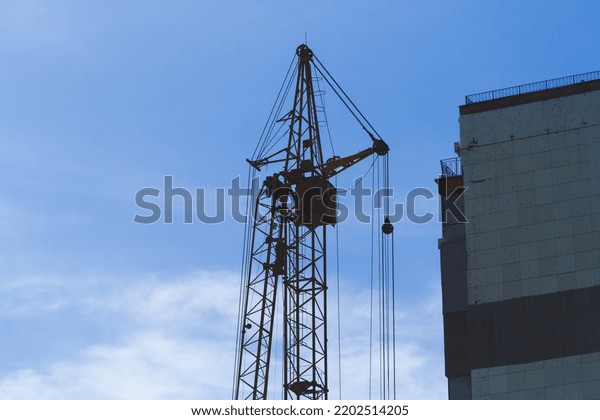 Lifting Crane Construction High Structures Rise Stock Photo 2202514205 ...