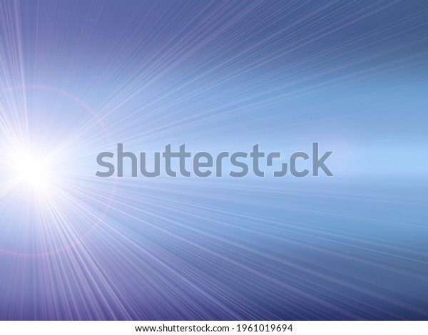 light beam set, explosion that divides the horizon in two. dark ...