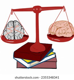 Light Brain Scale Books Same Weight AI-generated image 2355348327 ...