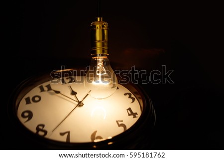 Light Bulb Clock Concept Idea Stock Photo (Edit Now) 595181762 ...