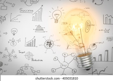 Light Bulb Drawing Business Success Strategy Stock Vector (Royalty Free ...