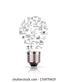 Light Bulb Drawing Graph Inside Isolated Stock Photo (Edit Now) 176970419