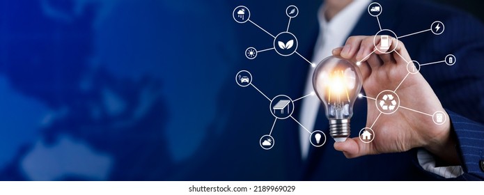 Light Bulb Energy Worker Interface Sustainable Stock Photo 2189969029 ...