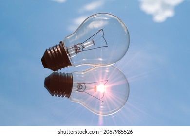 Light Bulb Reflection White Clouds Sky Stock Photo 2067985526 ...