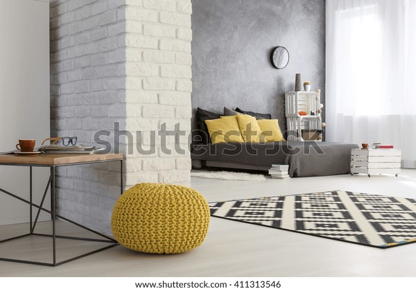 Light Interior White Decorative Brick Wall Stock Photo 411313546 ...