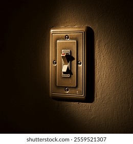 Old Wall-mounted Electrical Switch On Damaged AI-generated image ...